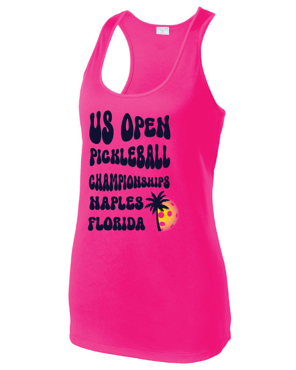 US Open Pickleball Groovy Sport Racer Tank